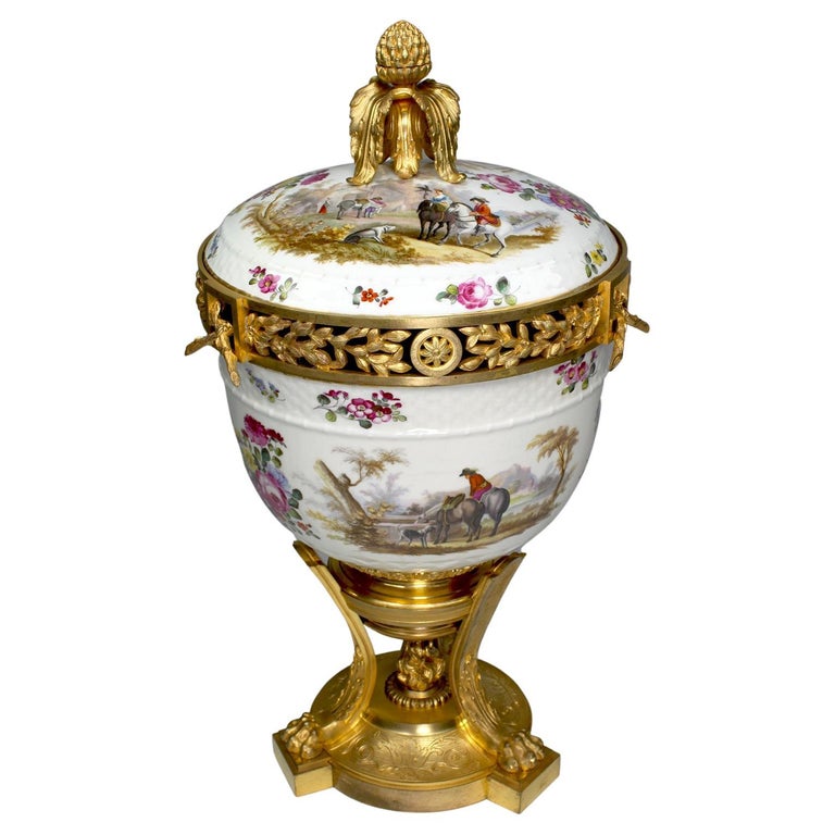 Fine German 19th Century Porcelain and Gilt-Bronze Mounted Potpourri ...
