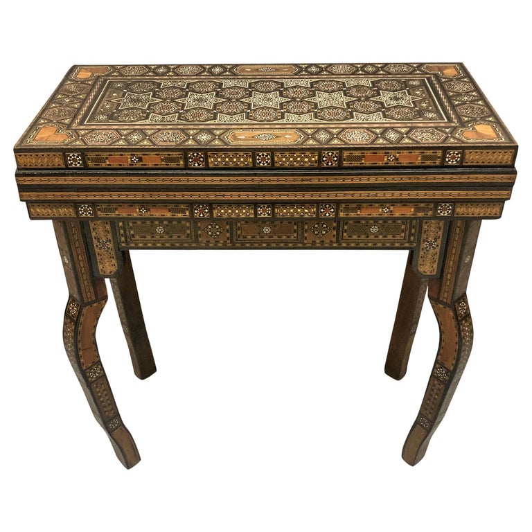 Fine Inlaid Moorish Games Table For Sale at 1stDibs