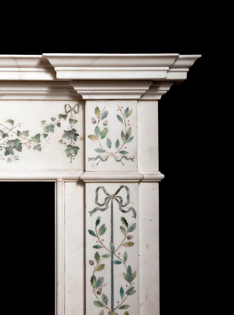 Fine Irish 18th Century Design Inlaid Marble Chimneypiece Attributed to ...