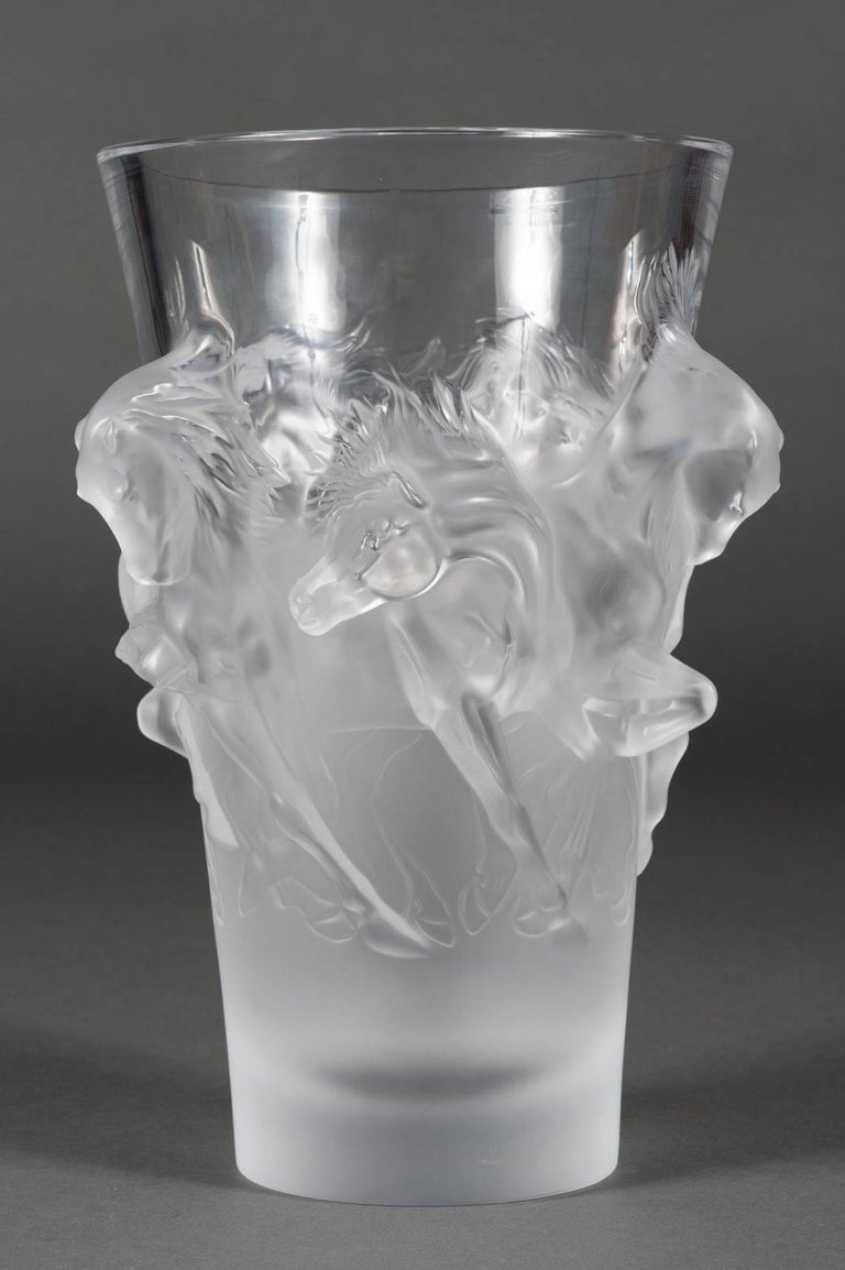 Fine Lalique France Limited Edition Equus Crystal Vase at 1stDibs