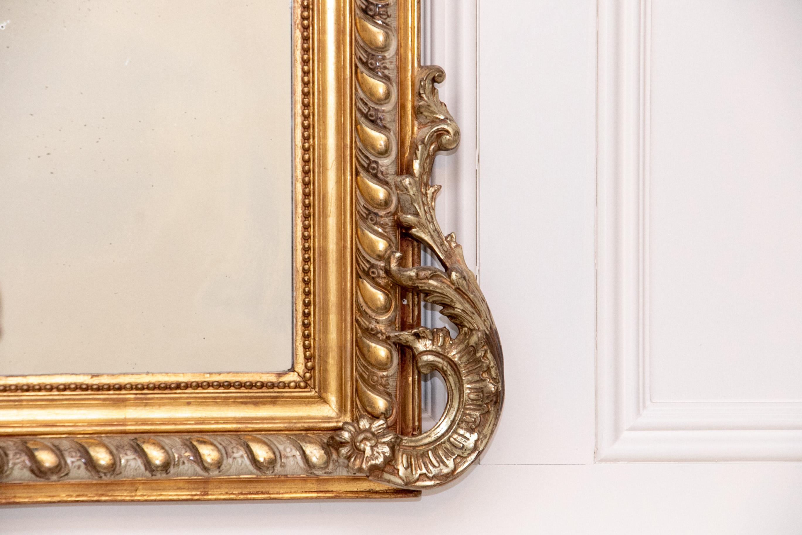 Fine Large Scale Antique French Style Carved and Gilt Mirror For Sale ...