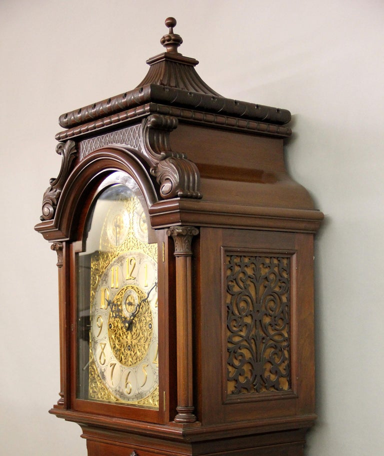 Fine Late 19th Century English Carved Nine Tube Longcase Grandfather ...