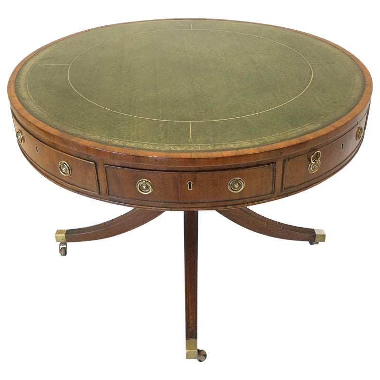Fine Mahogany Leather Topped Georgian Library Table For Sale at 1stDibs