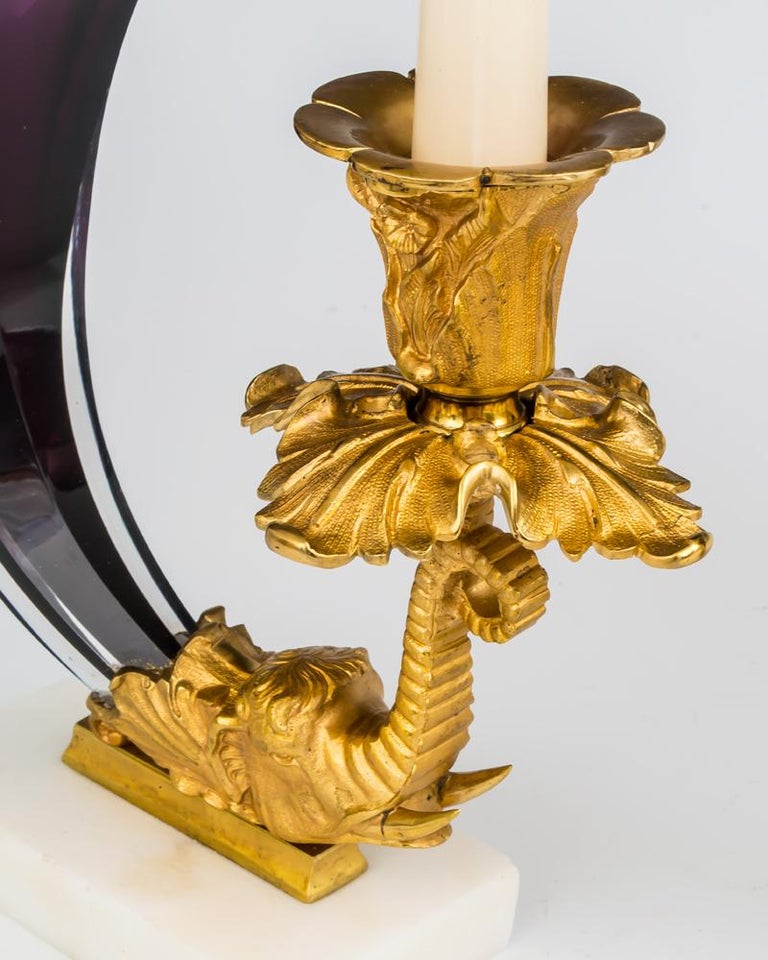 Fine Pair of Early Victorian Amethyst Cornucopia Candlesticks For Sale ...