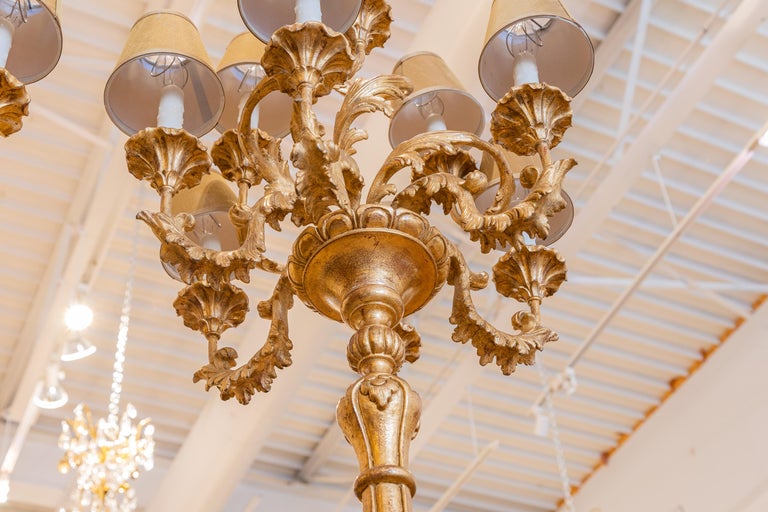 Fine Pair of Gilt Carved French Early 20th C Candelabra Floor Lamps 10 ...