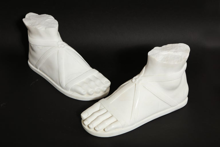 Fine Pair of Italian Roman Grand Tour Carrara Marble Feet at 1stDibs ...