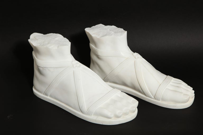 Fine Pair of Italian Roman Grand Tour Carrara Marble Feet at 1stDibs ...