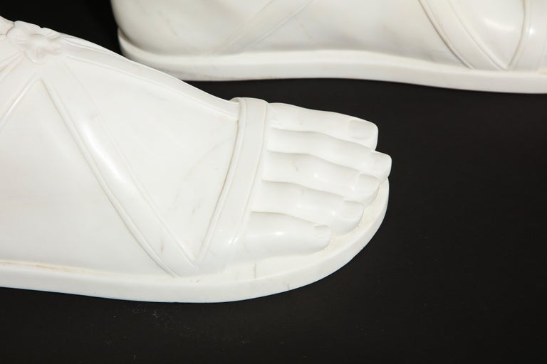 Fine Pair of Italian Roman Grand Tour Carrara Marble Feet at 1stDibs ...