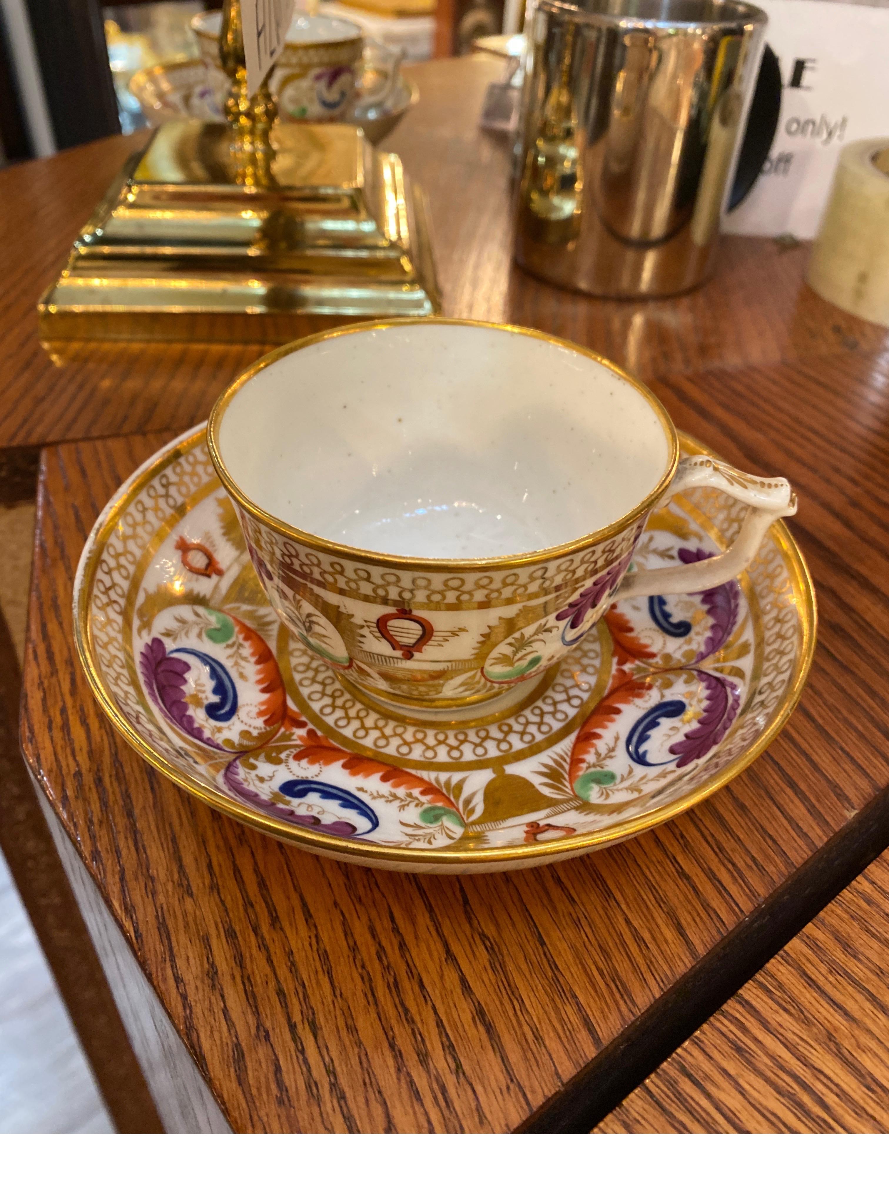 Fine Pair of Royal Crown Derby Tea Cups and Saucers Circa 1810 For Sale ...