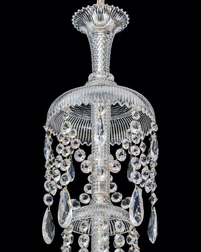 Fine Pair of Twelve Light Cut Glass Antique Chandeliers by Perry and Co ...