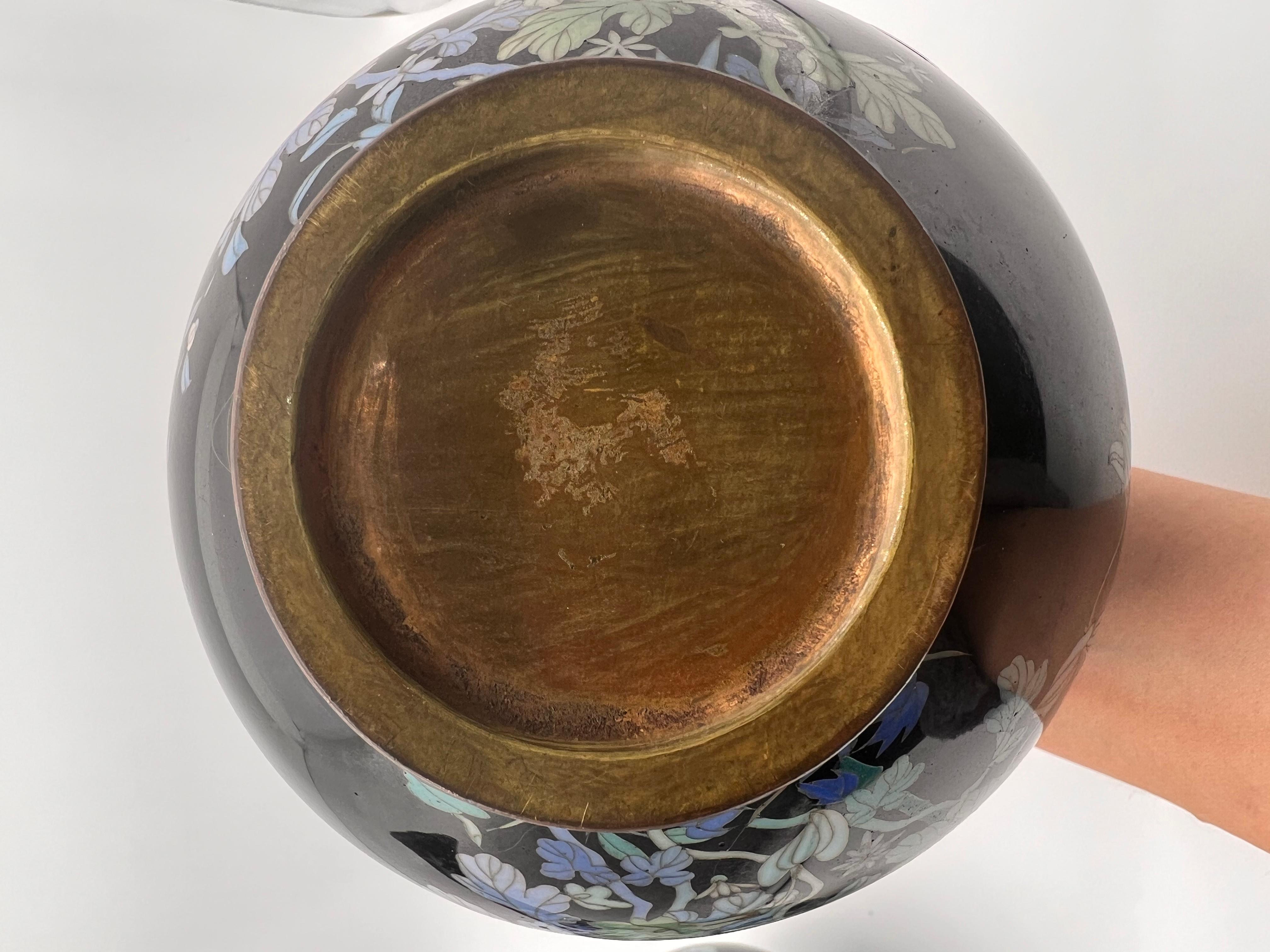 A Fine Pair Pair of Japanese Cloisonne Enamel Oviform Vases. Meiji ...