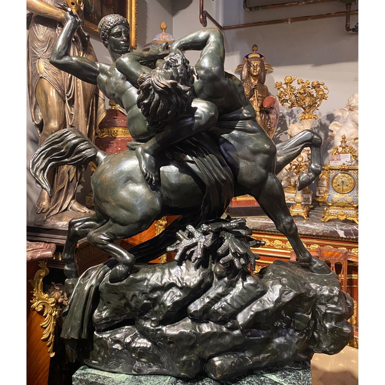 Fine Patinated Bronze Figural Statue of Theseus and The Centaur by A ...
