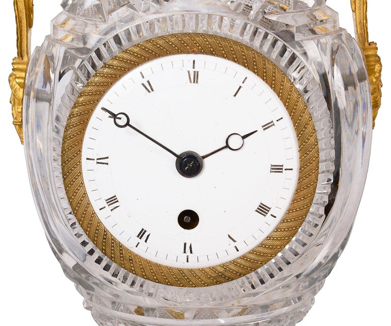 Fine Quality French Empire Baccarat Style Crystal Vase Clock, circa ...