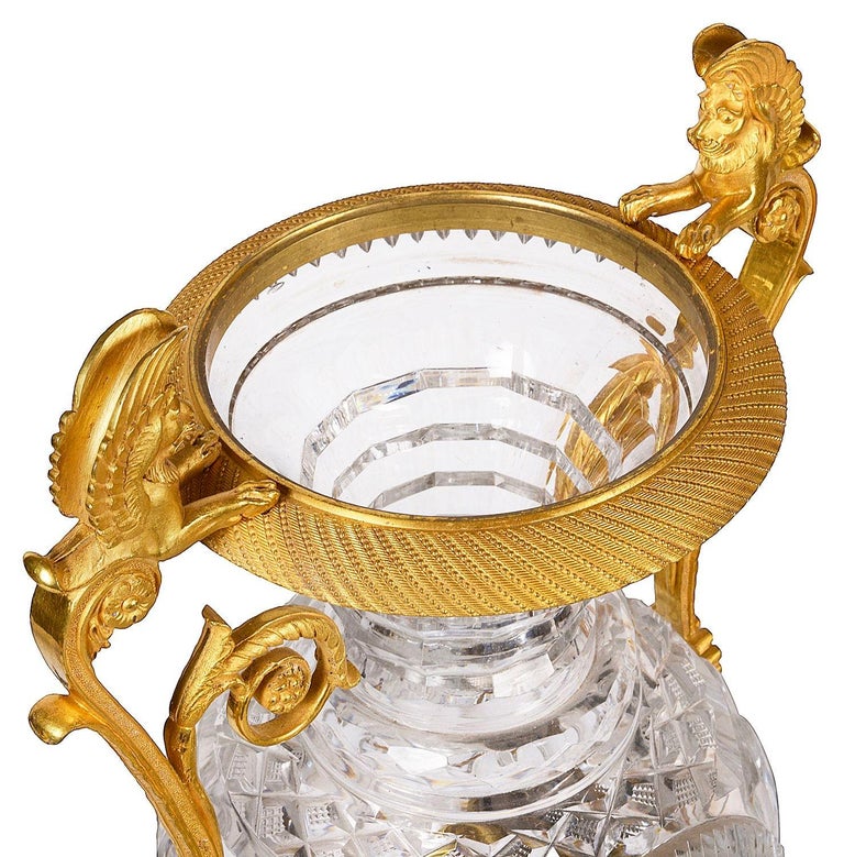 Fine Quality French Empire Baccarat Style Crystal Vase Clock, circa ...