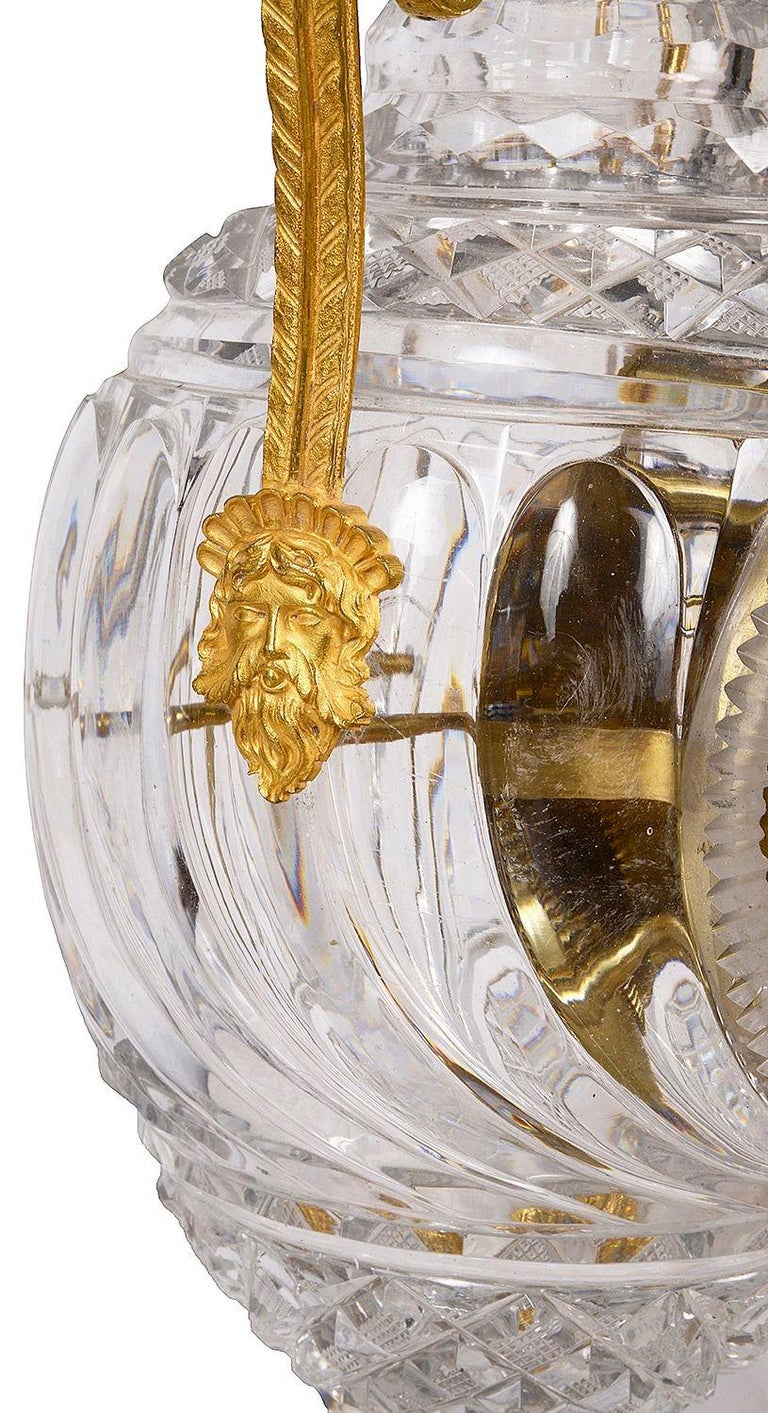 Fine Quality French Empire Baccarat Style Crystal Vase Clock, circa ...