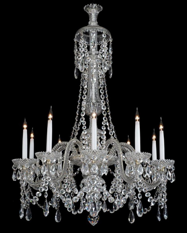 Fine Quality Victorian Ten-Light Cut Glass Chandelier by Perry and Co ...