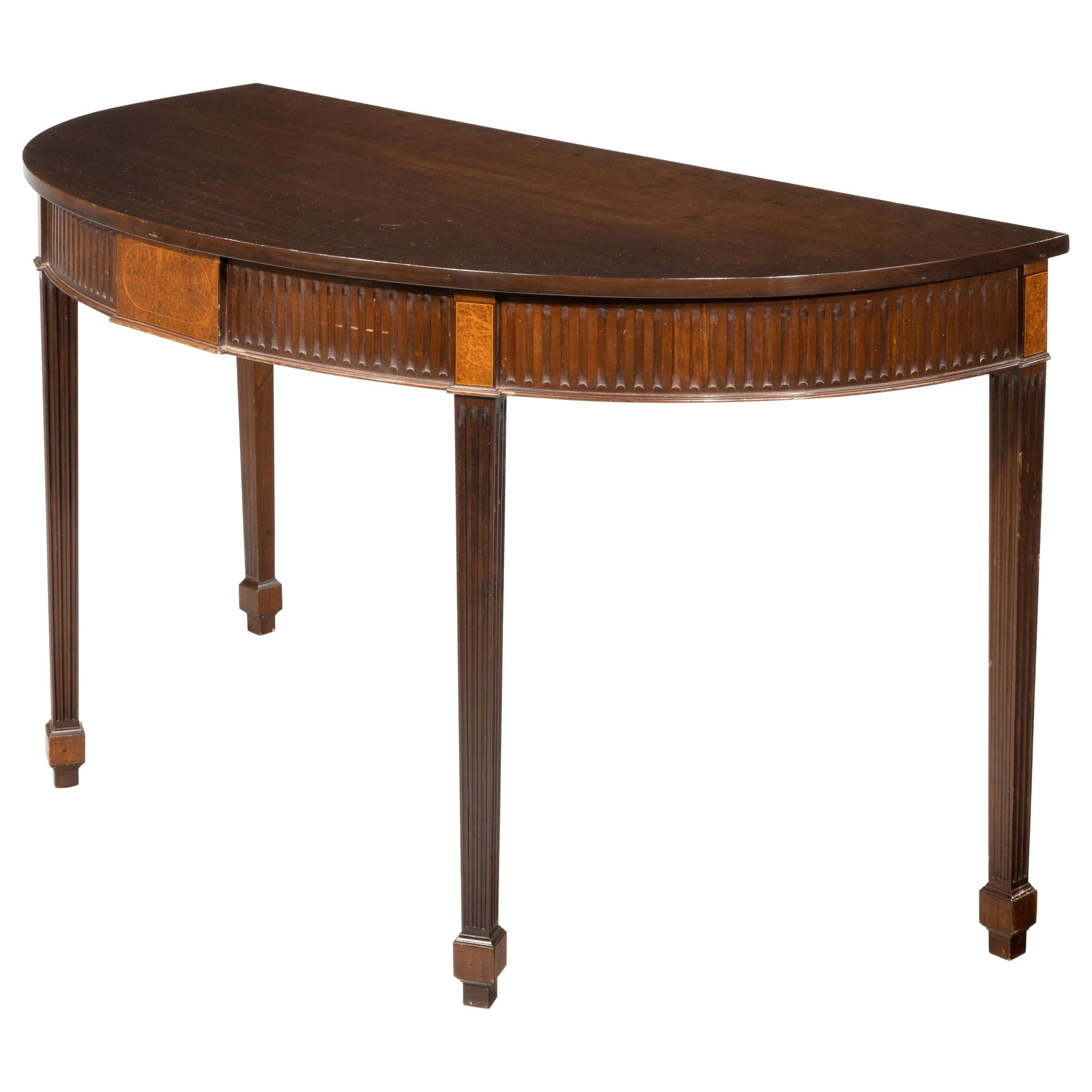 Chrysanthemum Lobed Half Round Table, Grey Lacquer by Robert Kuo For ...