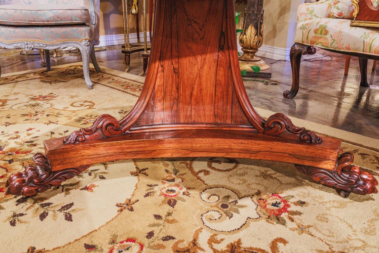 Fine Regency Period Octagonal Rosewood Center Table with a Pawed Foot ...