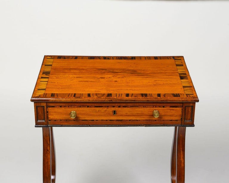 A Fine Regency Satinwood and Calamander Work Table For Sale at 1stDibs