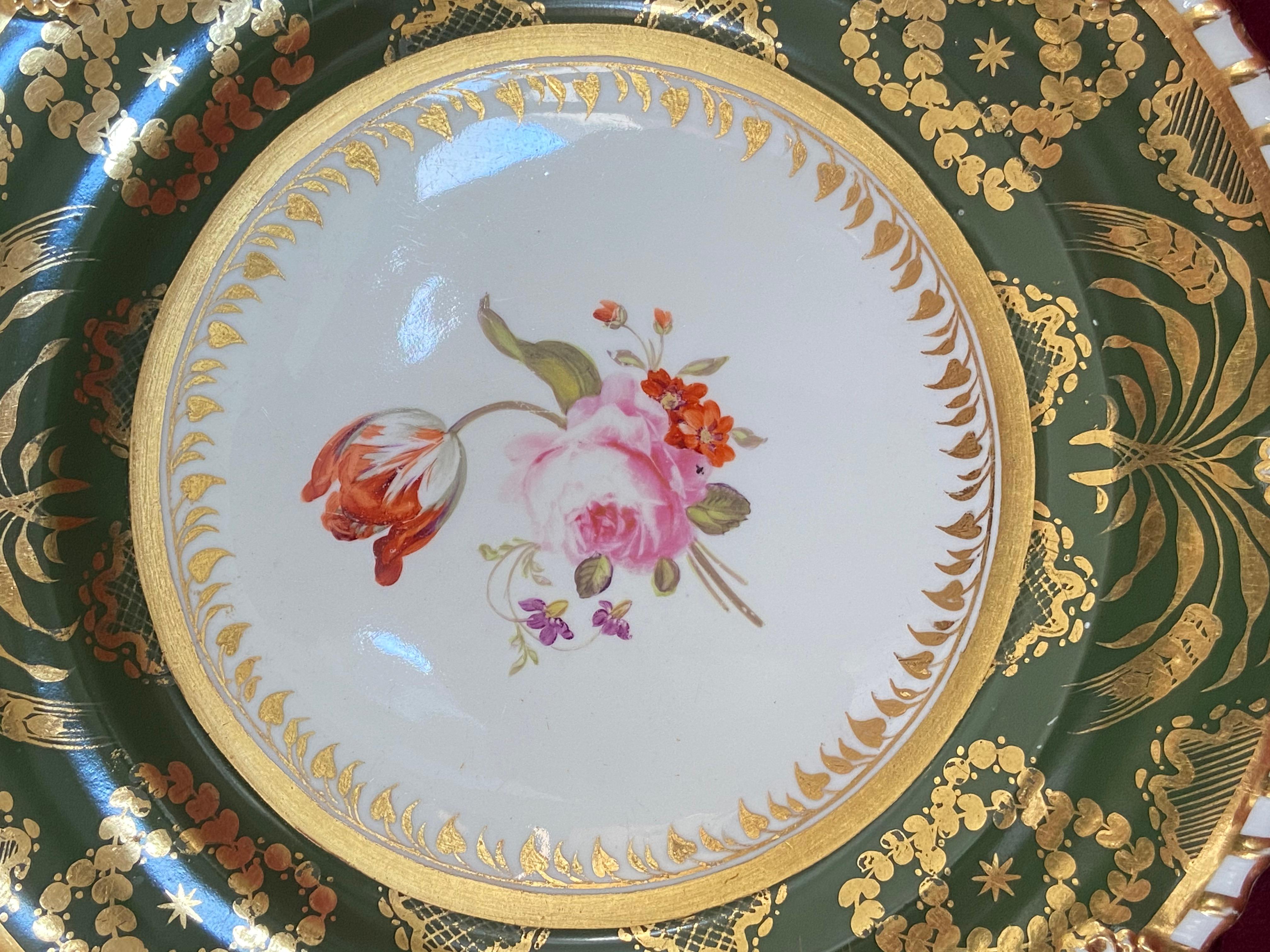 Fine Rockingham Porcelain Sweet Plate C.1826 For Sale at 1stDibs