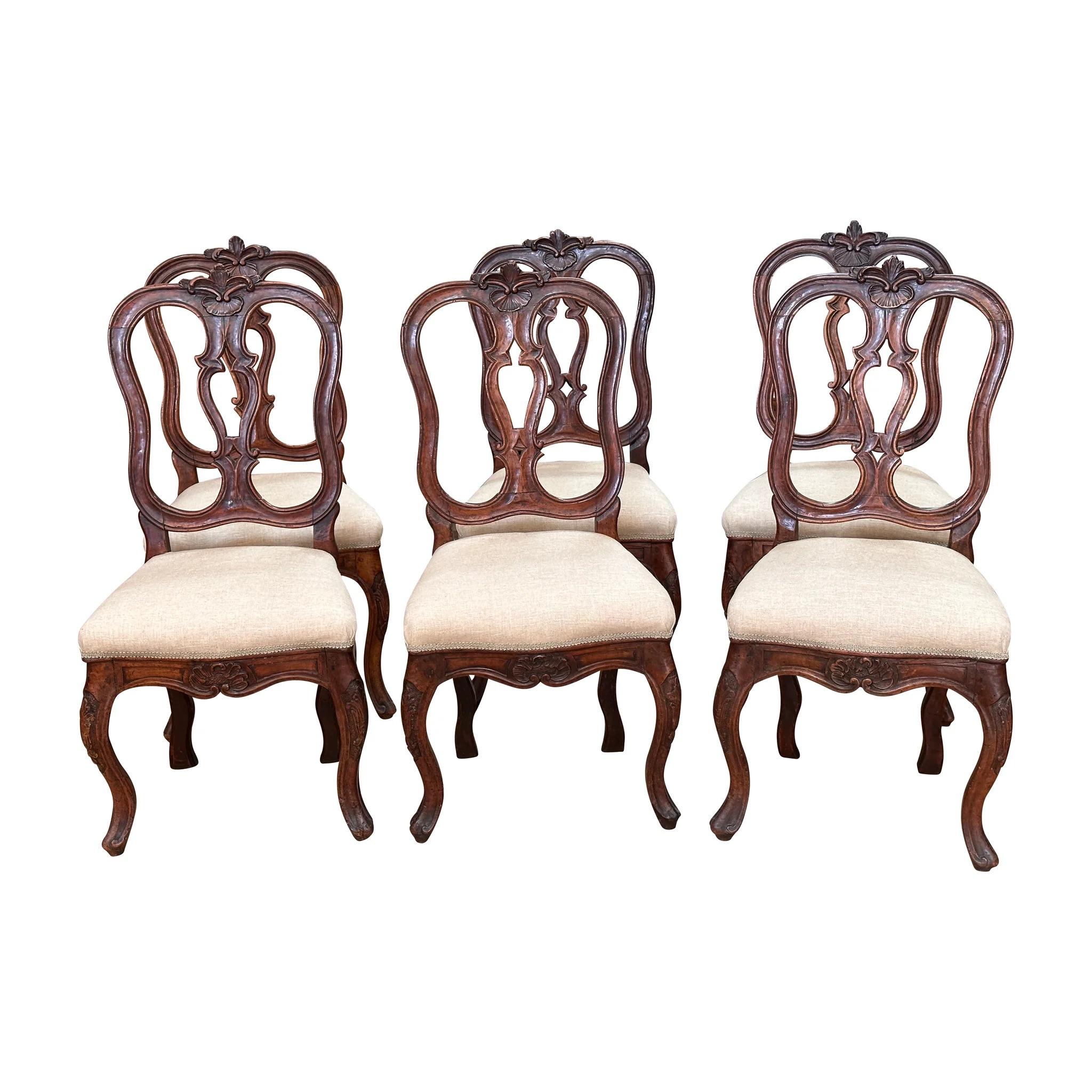 A fine set of Six 18th Century Rococo Italian Dining Chairs For Sale at ...