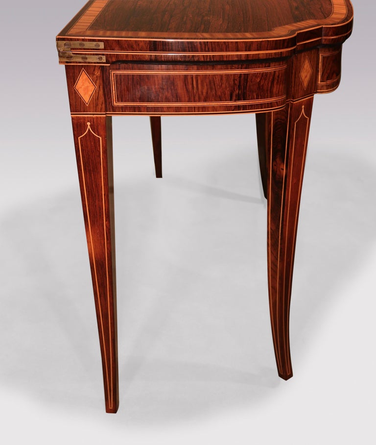 A fine Sheraton period rosewood card table For Sale at 1stDibs