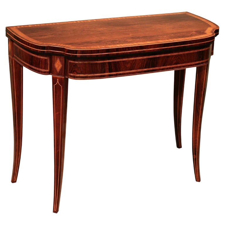A fine Sheraton period rosewood card table For Sale at 1stDibs