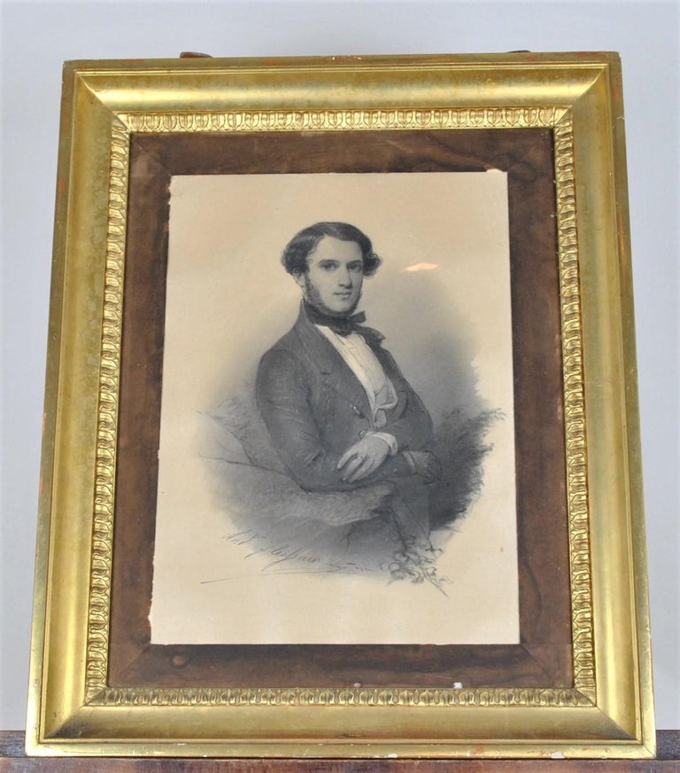 Fleisner, Pair of Drawings, Couple of Young People, circa 1842 For Sale ...