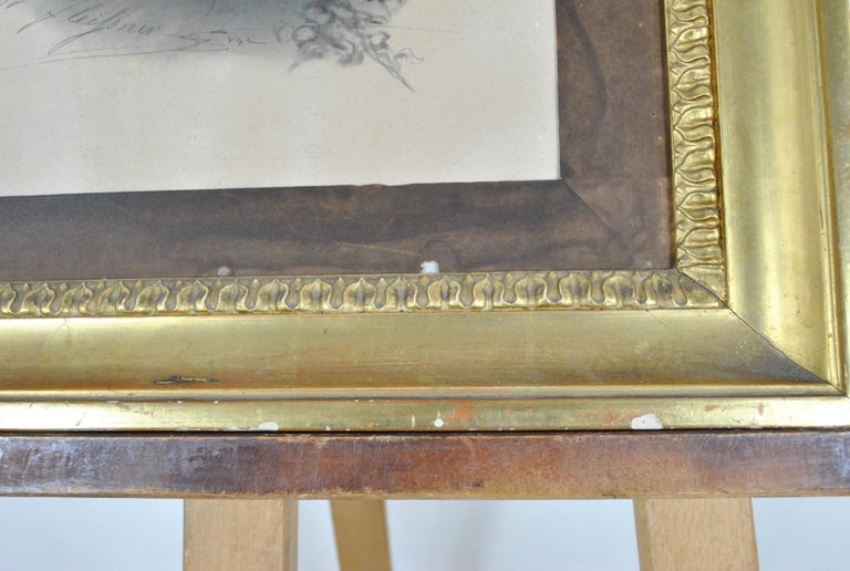 Fleisner, Pair of Drawings, Couple of Young People, circa 1842 For Sale ...