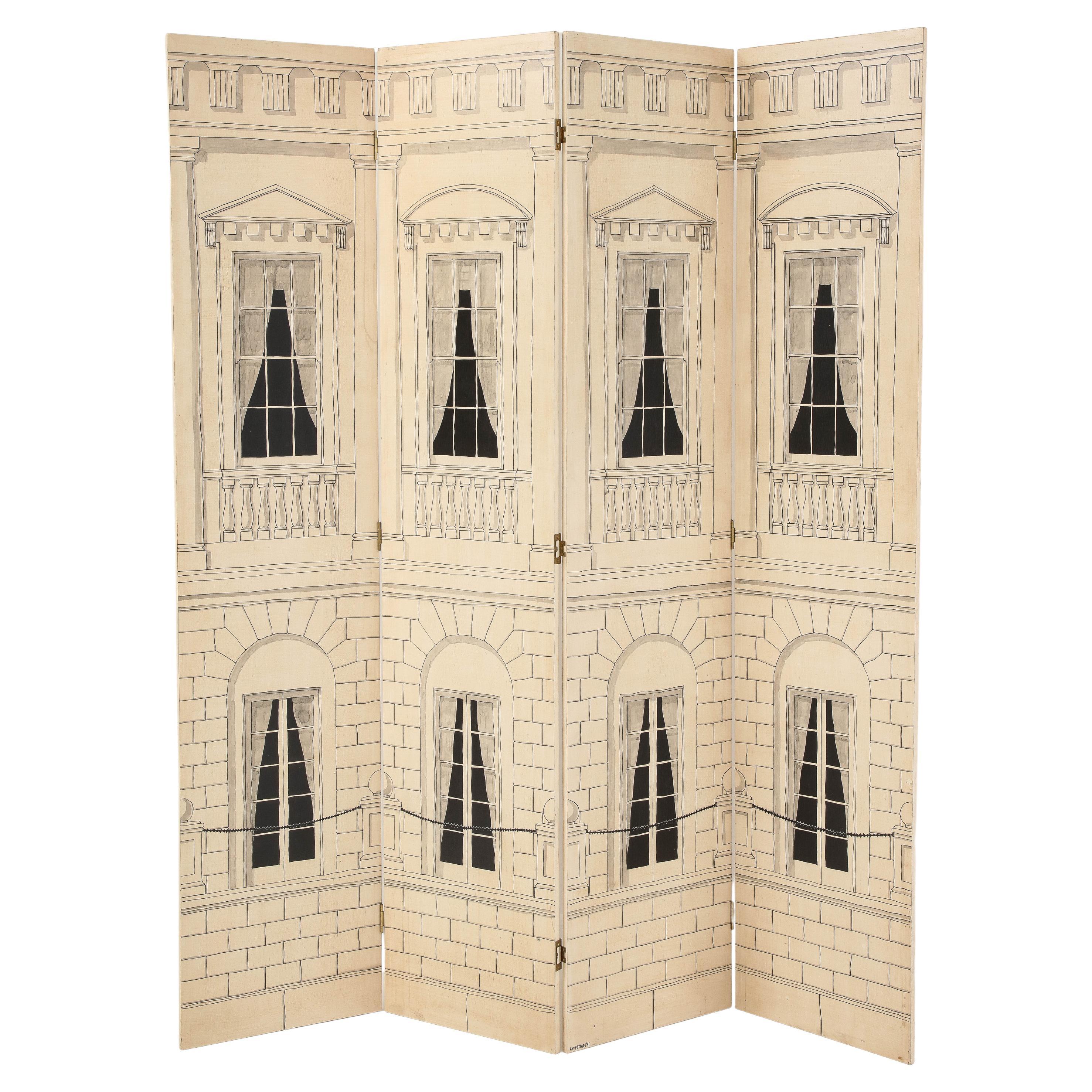 A Four-Panel Architectural Screen For Sale at 1stDibs