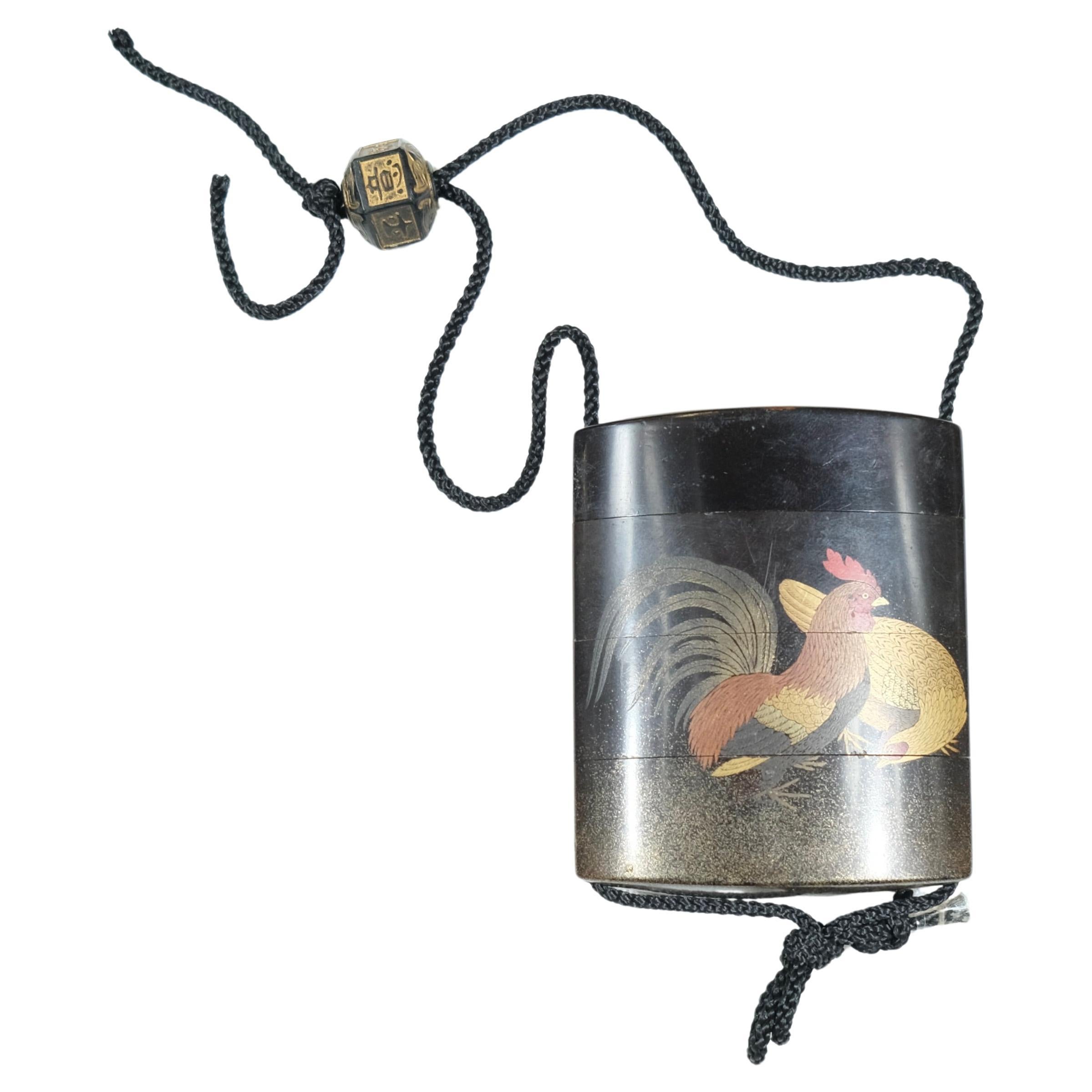 A fivepart Japanese lacquer inro with netsuke, late 19th c. For Sale at ...