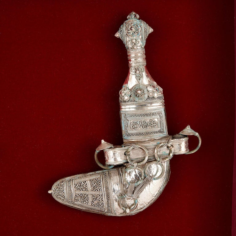 Framed Omani Sterling Silver and Silver Filigree Presentation Set For ...