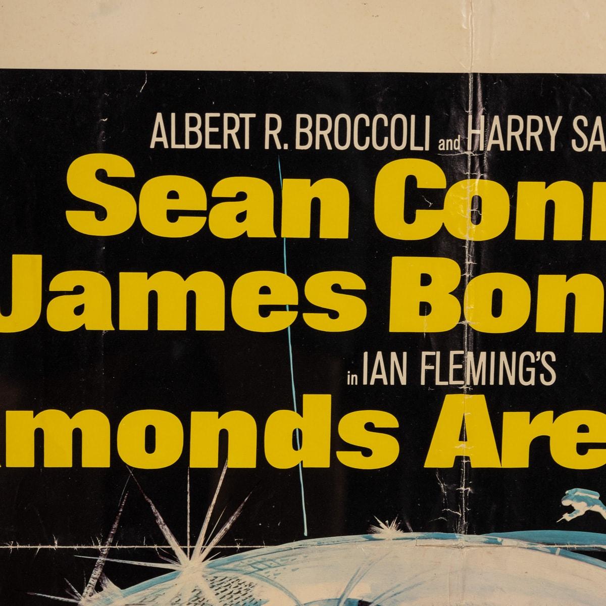 A Framed Original James Bond "Diamonds Are Forever" Movie Poster, c ...