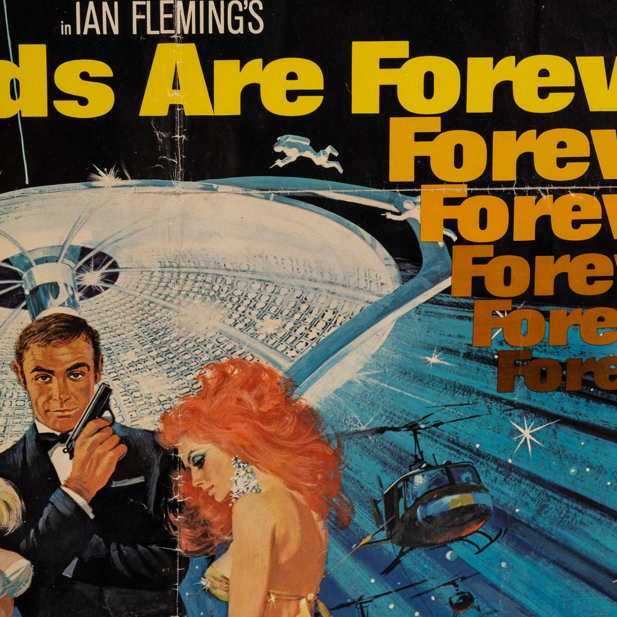 A Framed Original James Bond "Diamonds Are Forever" Movie Poster, c ...