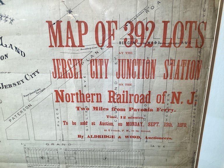 Framed Original Land Map Survey of Tyler Park, Jersey City Railroad For ...