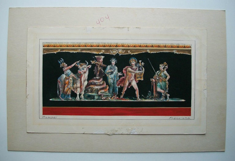A. Francione - 'Pompei' - Vintage Watercolor, Unframed, Italy, 20th ...