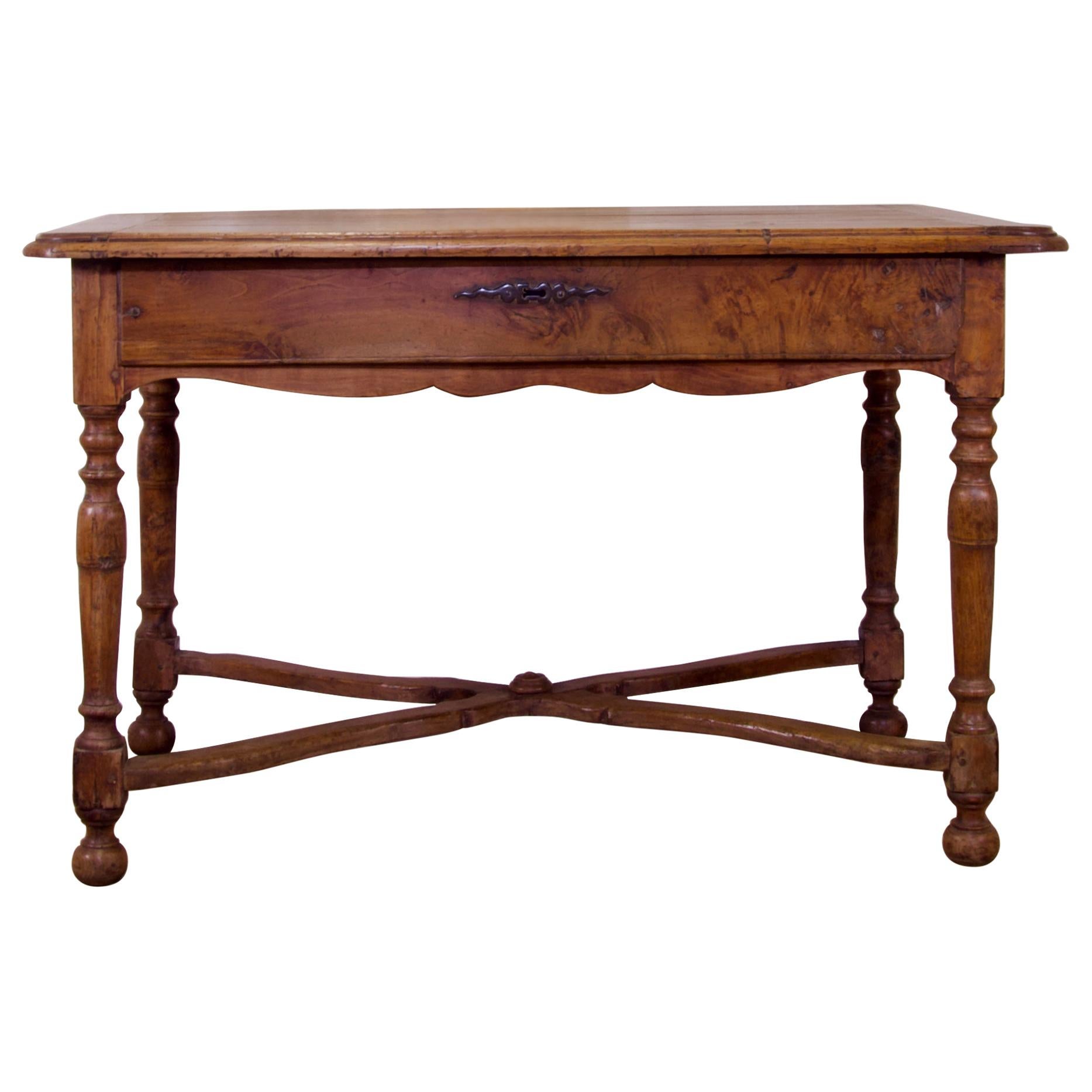19th Century French Single Drawer Inlaid Side Table For Sale at 1stDibs