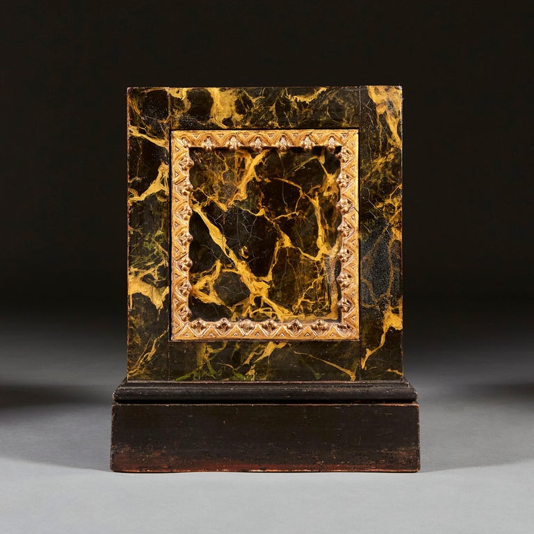 French 19th Century Faux Marble Painted Plinth For Sale at 1stDibs