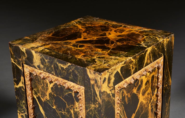 French 19th Century Faux Marble Painted Plinth For Sale at 1stDibs
