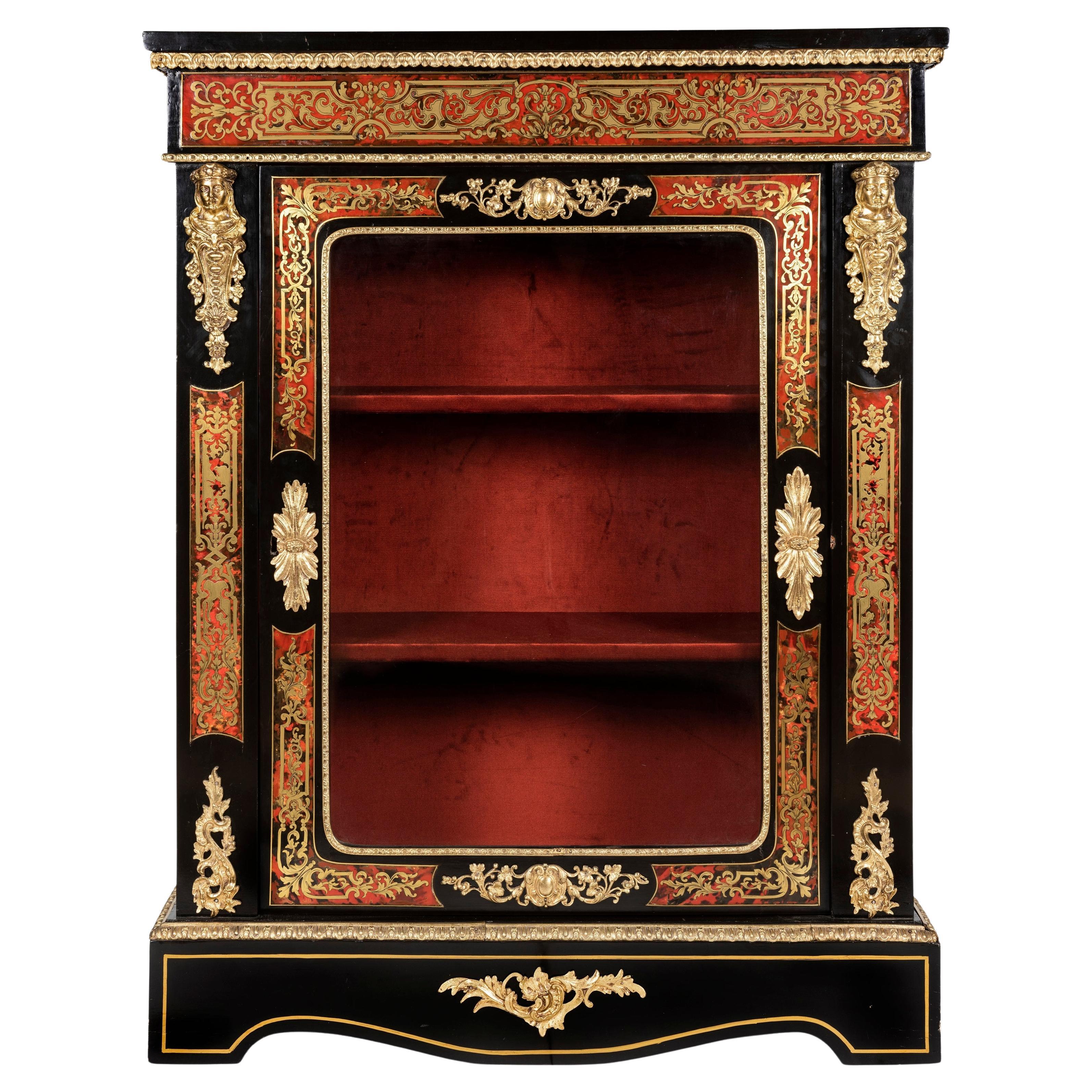 A French 19th Century Gilt Bronze And Brass Inlaid Boulle Cabinet For ...