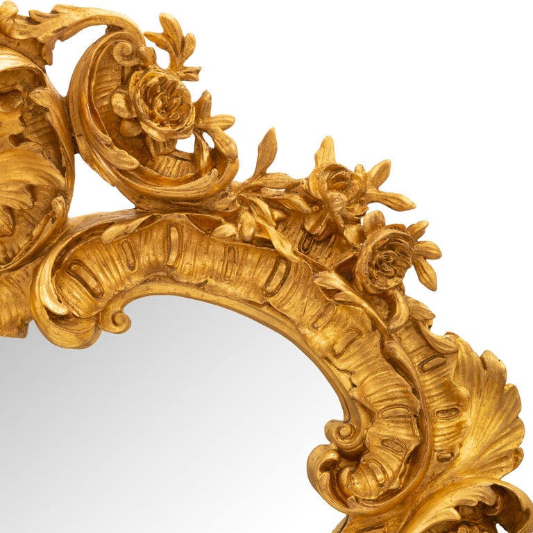 French 19th Century Louis XV St. Giltwood Mirror For Sale at 1stDibs