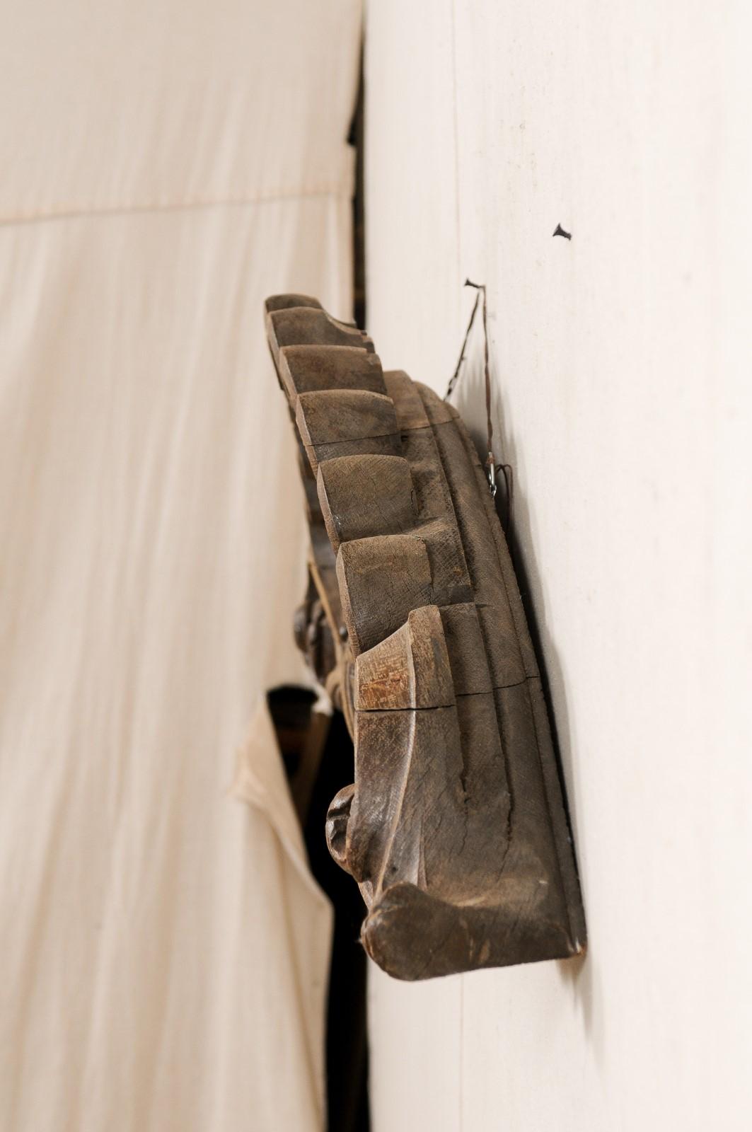 French, 19th Century, Scalloped-Shell Carved Wood Pediment Fragment at ...
