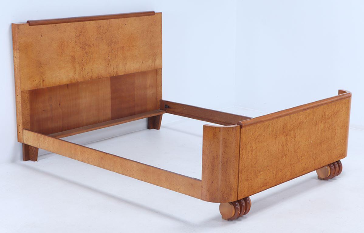 A French birdseye maple Art Deco full size bed circa 1930. For Sale at ...