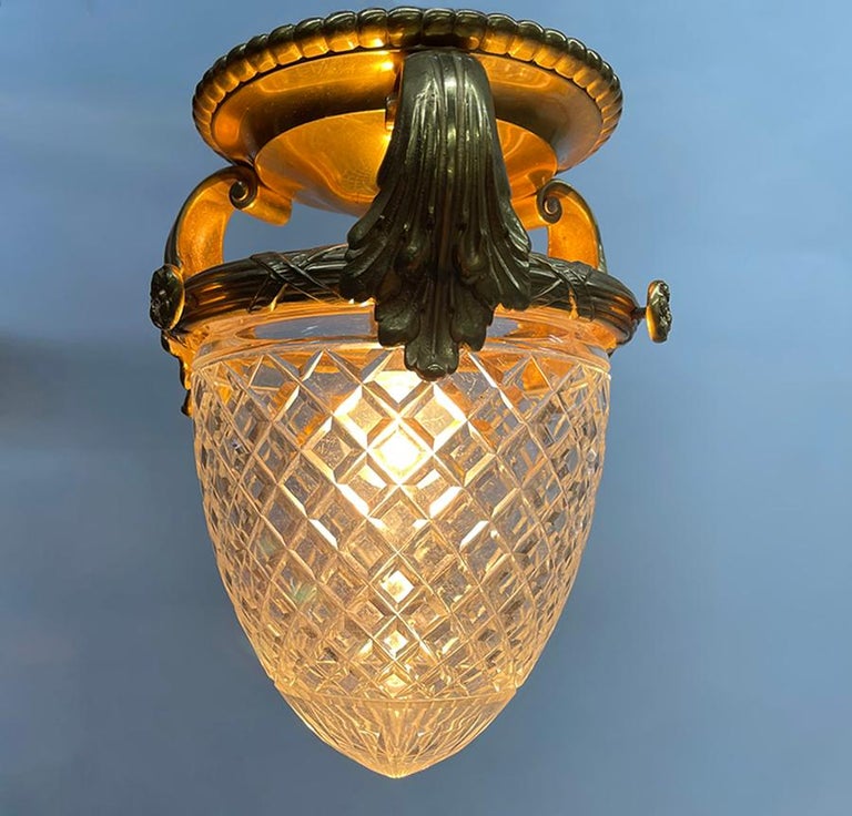 French Bronze Ceiling Hall Lamp, circa 1900 at 1stDibs