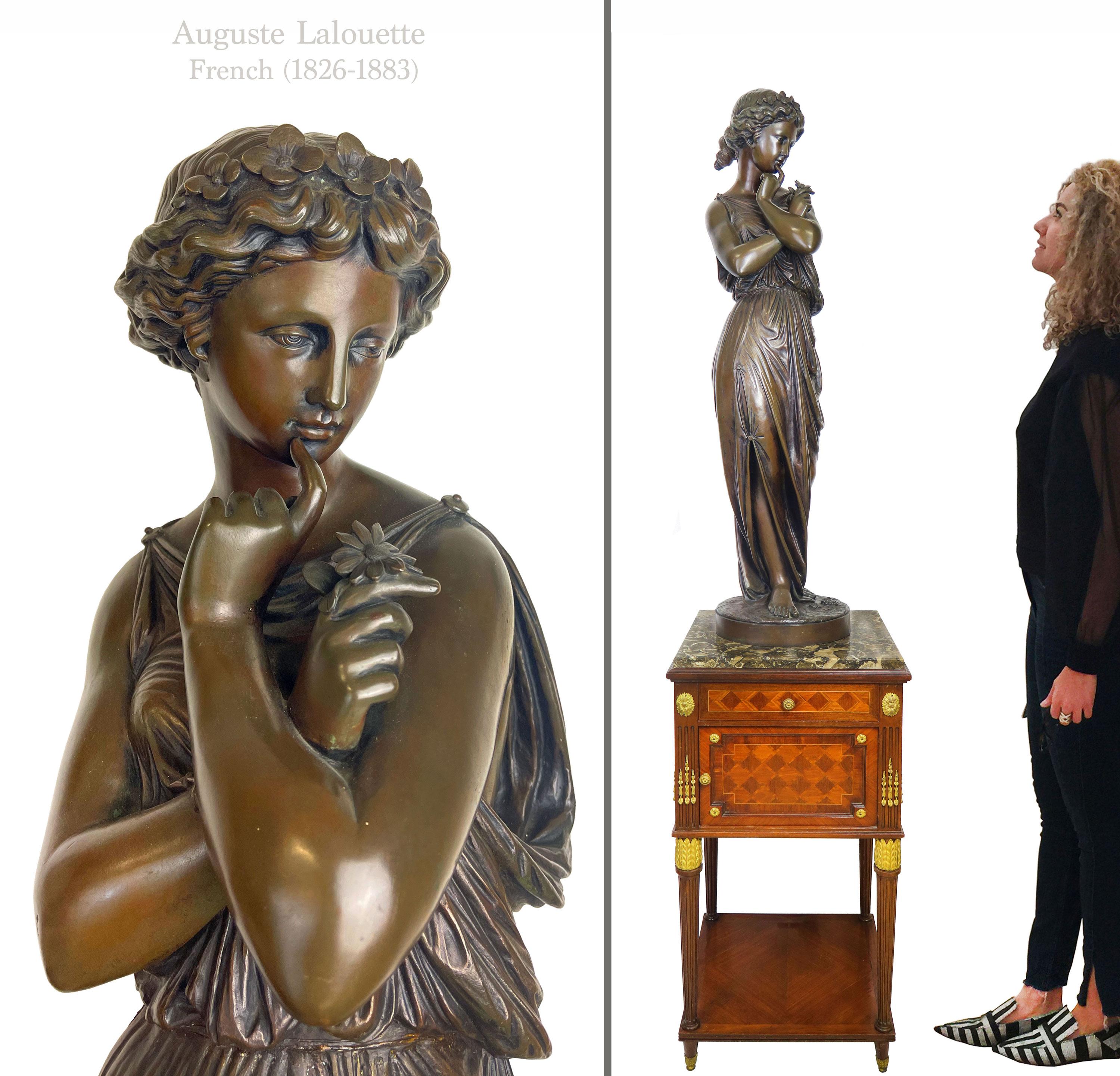 French Bronze Figure of Maiden by Lalouette, circa 1850 For Sale at 1stDibs