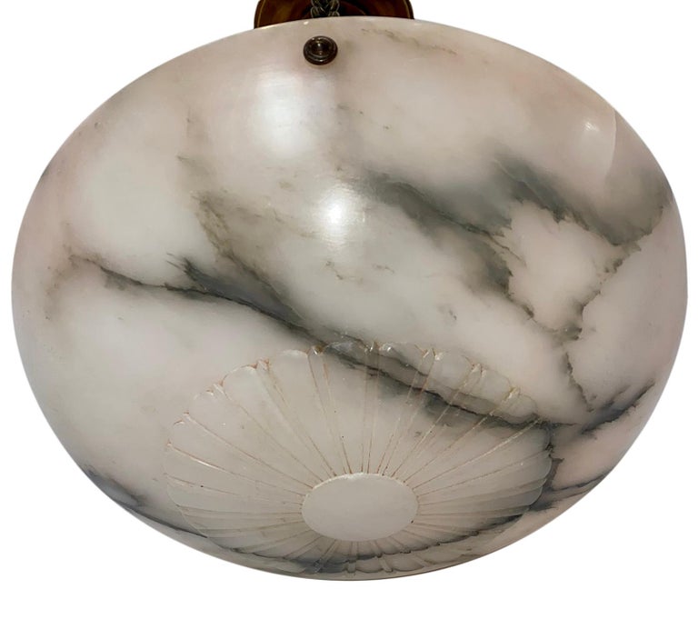 French Carved Alabaster Light Fixture at 1stDibs