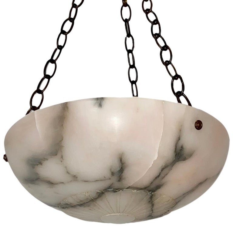 French Carved Alabaster Light Fixture at 1stDibs