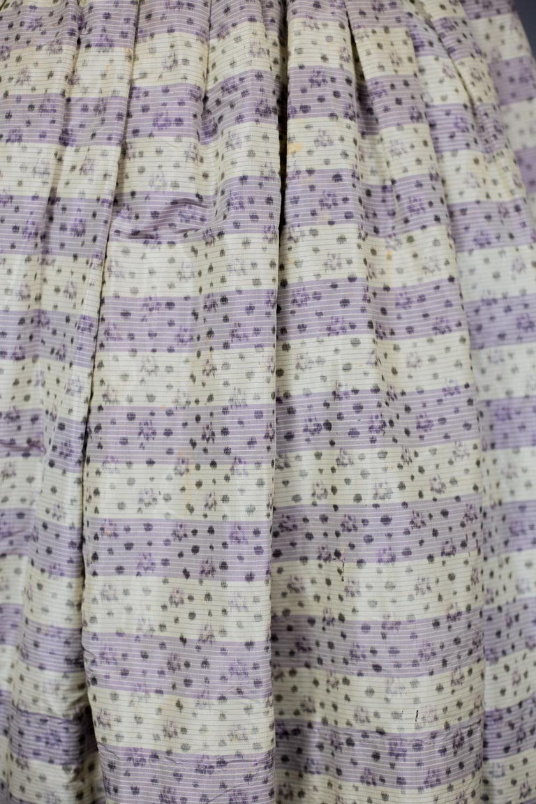 A French Chiné Silk Crinoline Day Dress Circa 1855 at 1stDibs