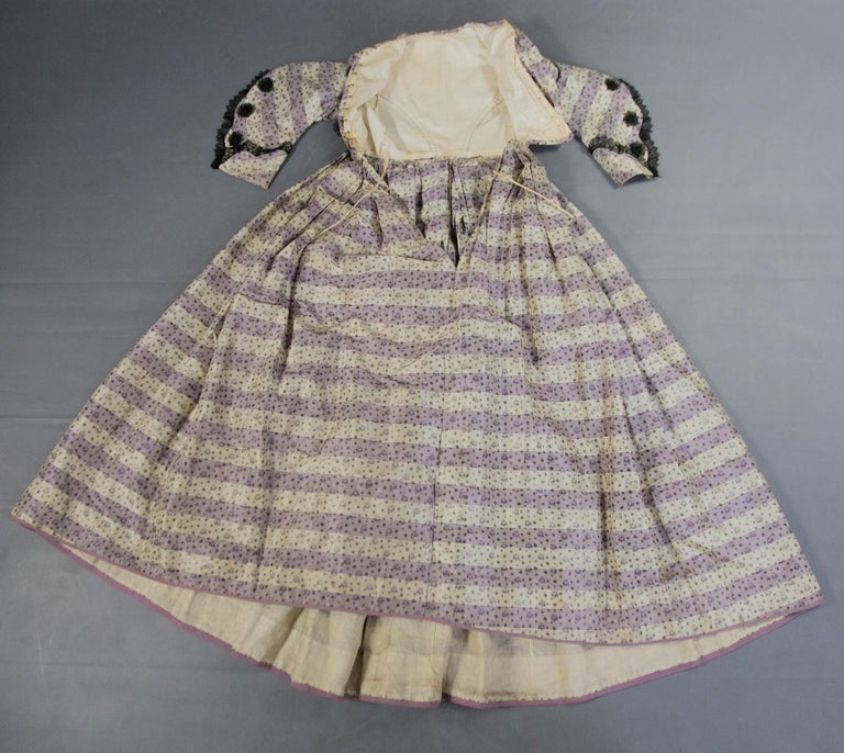 A French Chiné Silk Crinoline Day Dress Circa 1855 at 1stDibs