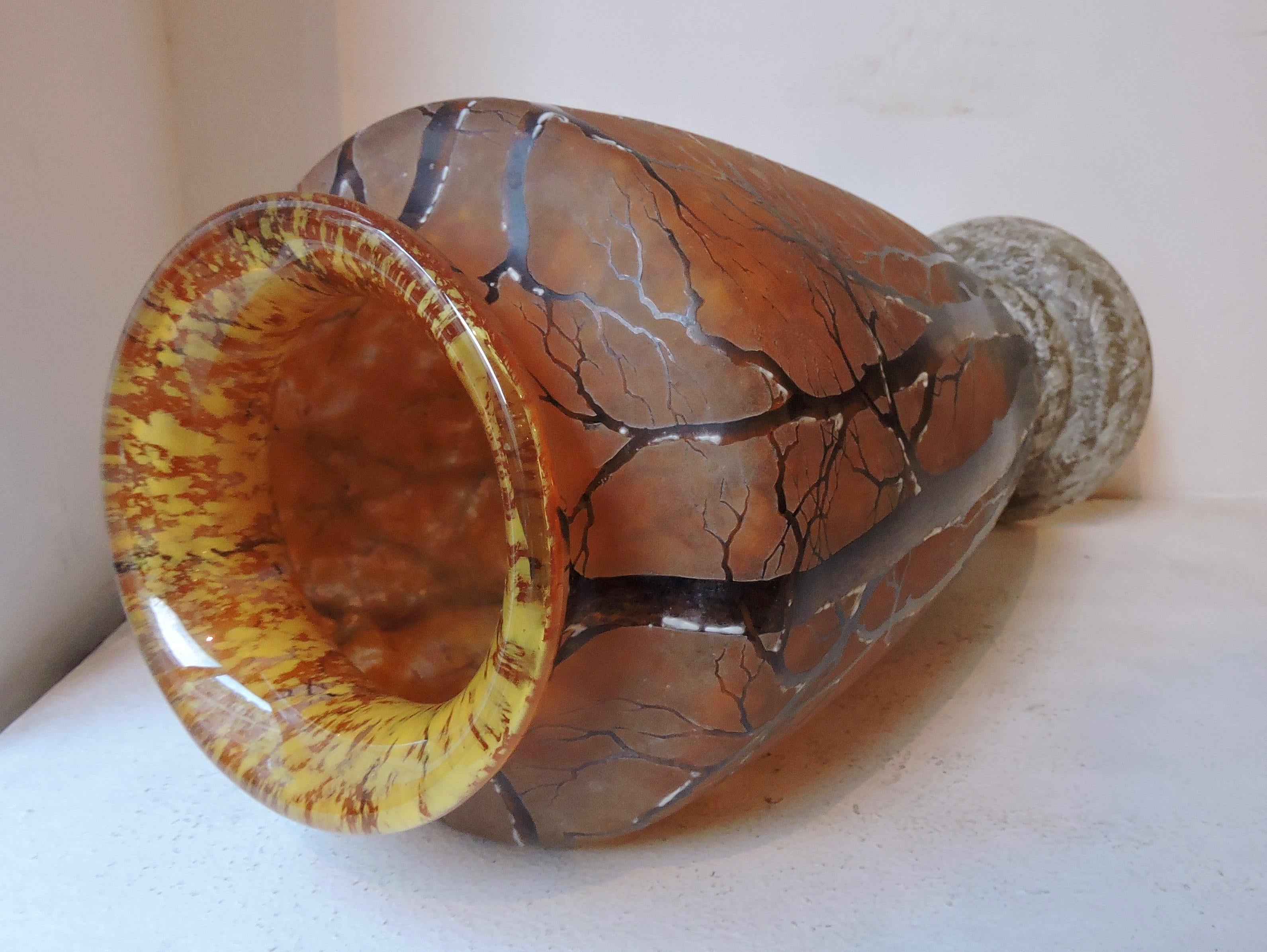 French Daum Nancy Enameled Winter Landscape Glass Vase, circa 1900 at ...